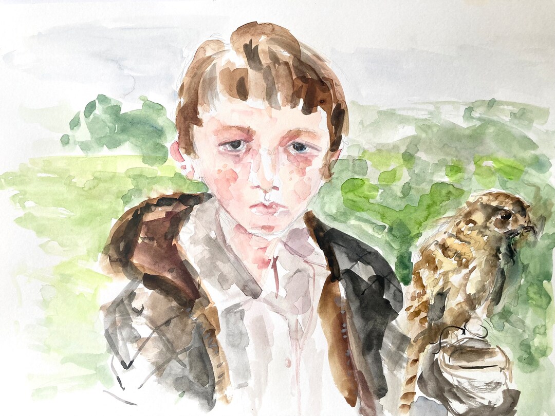 Kes, Original Watercolour Painting From the Film Kes, Kestrel Art, Boy ...