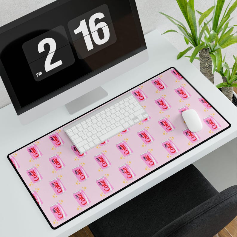 Pink Diet Coke Desk Mat: Girly Office & Gaming Decor - Etsy