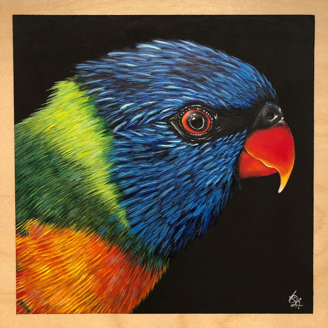 Lorikeet Painting, Acrylic Lorikeet Painting, Animal Painting, Acrylic ...