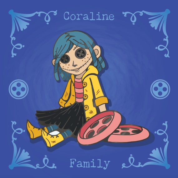 Cartoon Girl With Button Eyes