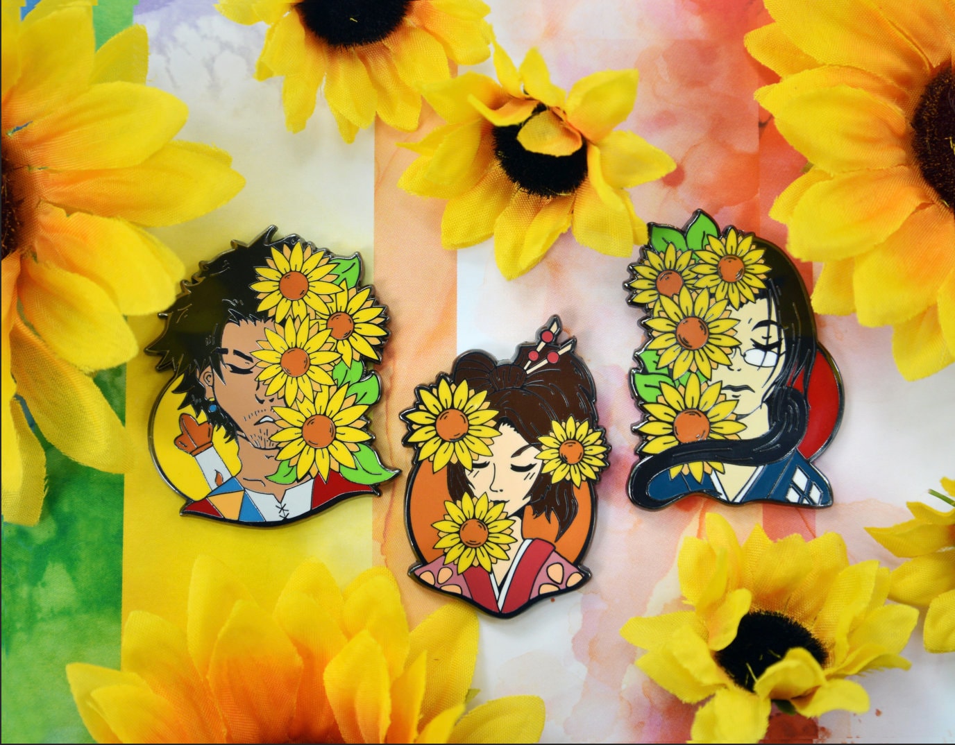 Sunflower Samurai Pin Set - Etsy UK