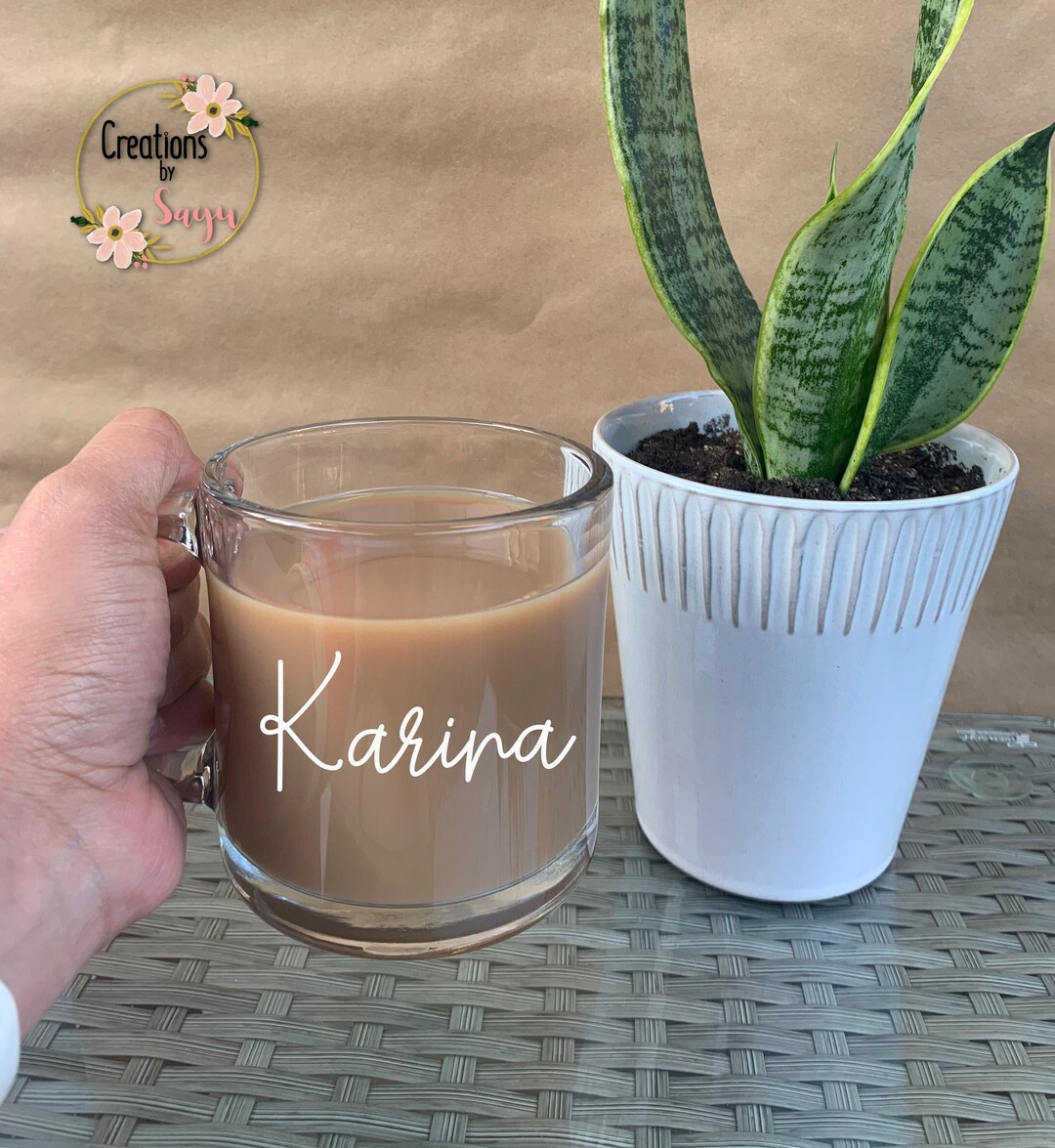 Personalized Mug, Custom Clear Glass Mug, Glass Coffee/tea Mug - Etsy