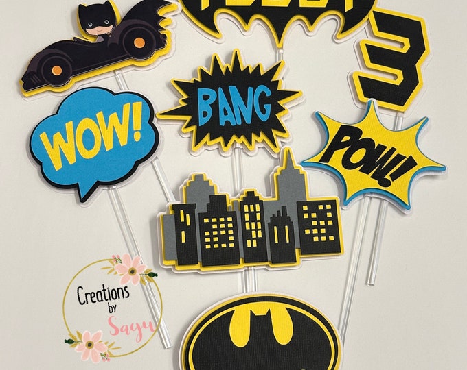 Super Hero Topper, Birthday Boy Cake Decorations, Personalized 3D ...