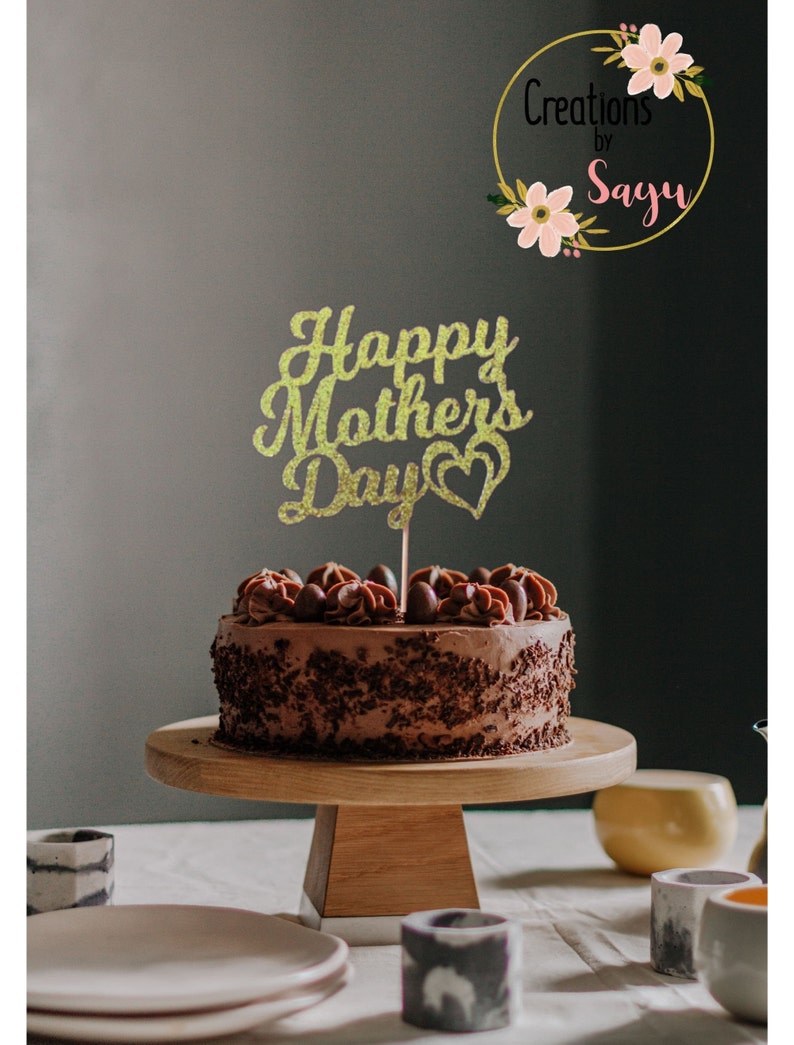 Glitter Mother's Day Cake Topper: Gold, Rose Gold, Red, Silver - Etsy