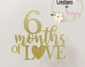 6 Months Cake Topper / 6 Month Birthday / Half Birthday Cake Topper ...