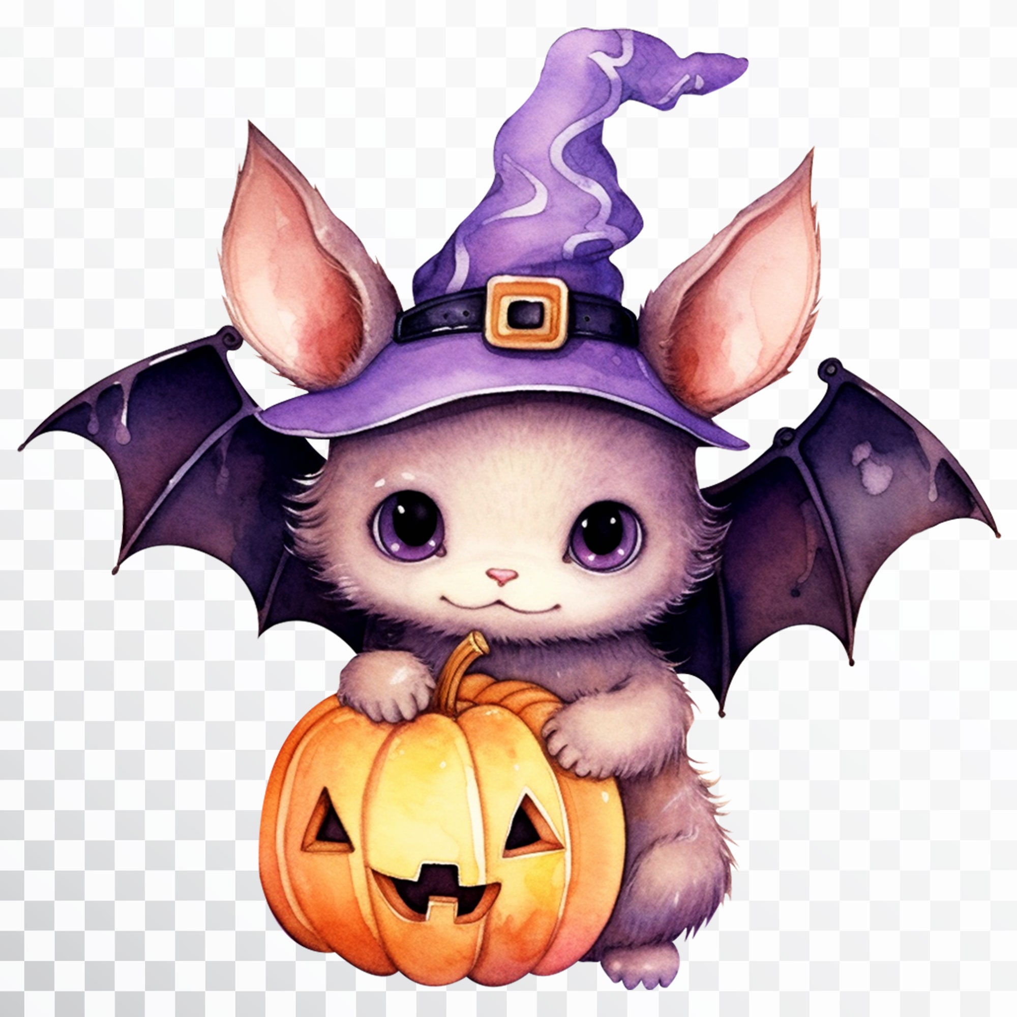 20 PNG Halloween / Purple Orange Pumpkin Digital Bundle / Trick Treat ...