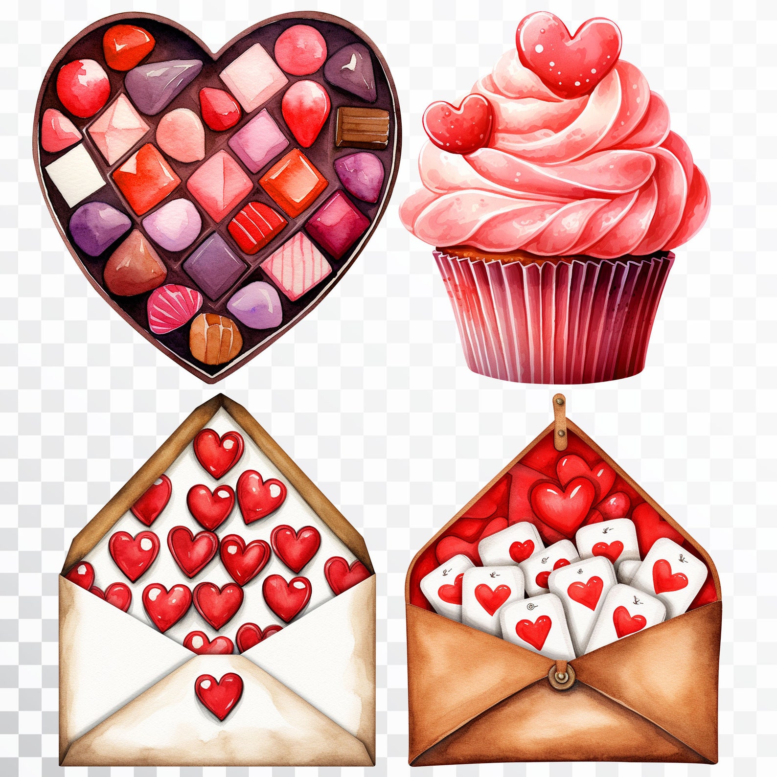 30 PNG Romantic Love / Valentine's Day Digital / Couple Сupids Bundle ...