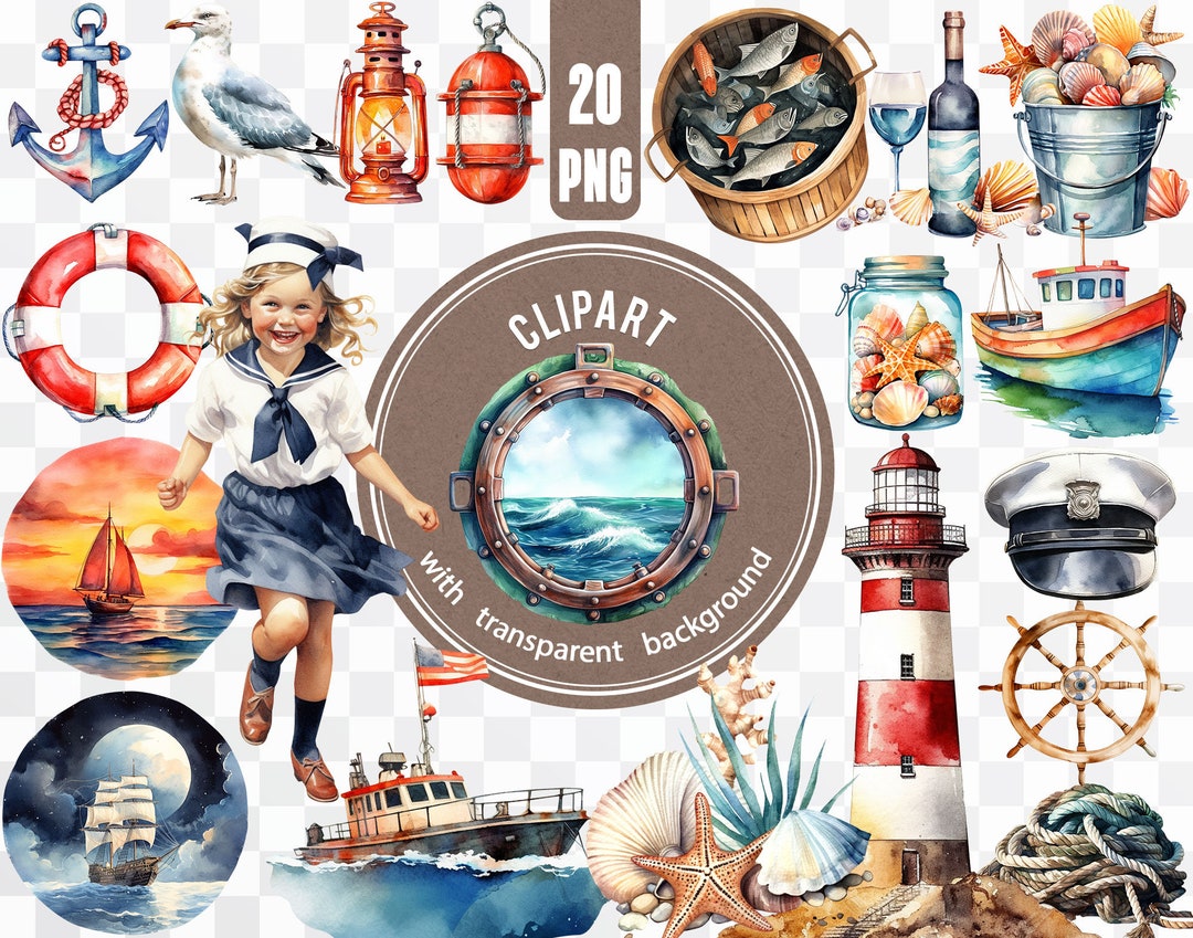 20 PNG Nautical Clipart / Anchor Ship Boat Digital Bundle / - Etsy