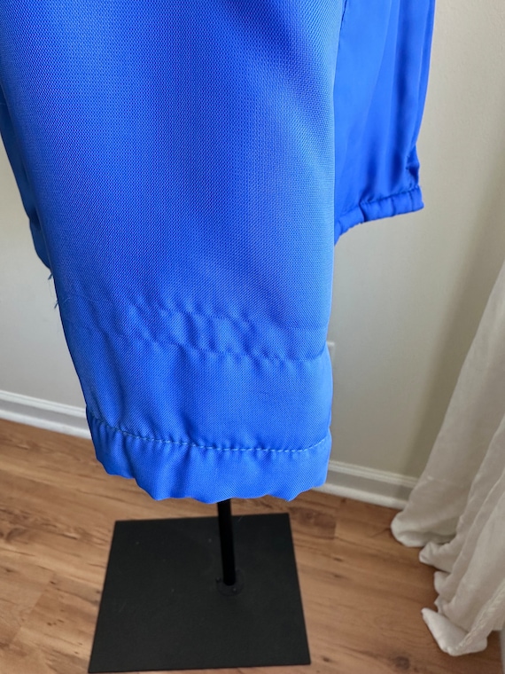 vintage blue racing jacket, 1980s 80s blue red stripe… - Gem