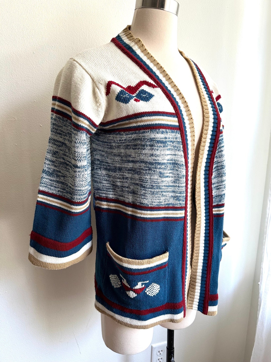 Vintage Boho Hippy Cardigan, 1970s 70s Boho Cardigan, 70s Sweater ...