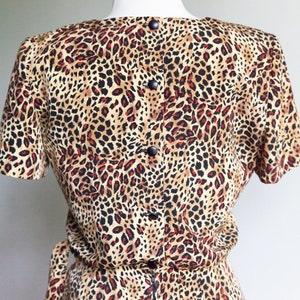80s Vintage Leopard Print Dress, 80s Leopard Dress, Animal Print Wrap ...