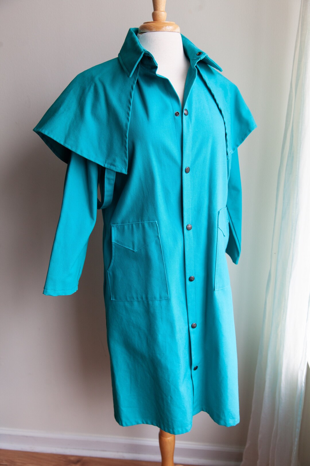 Vintage Wild West Duster, 1980s 80s Turquoise Southwest Duster Jacket ...