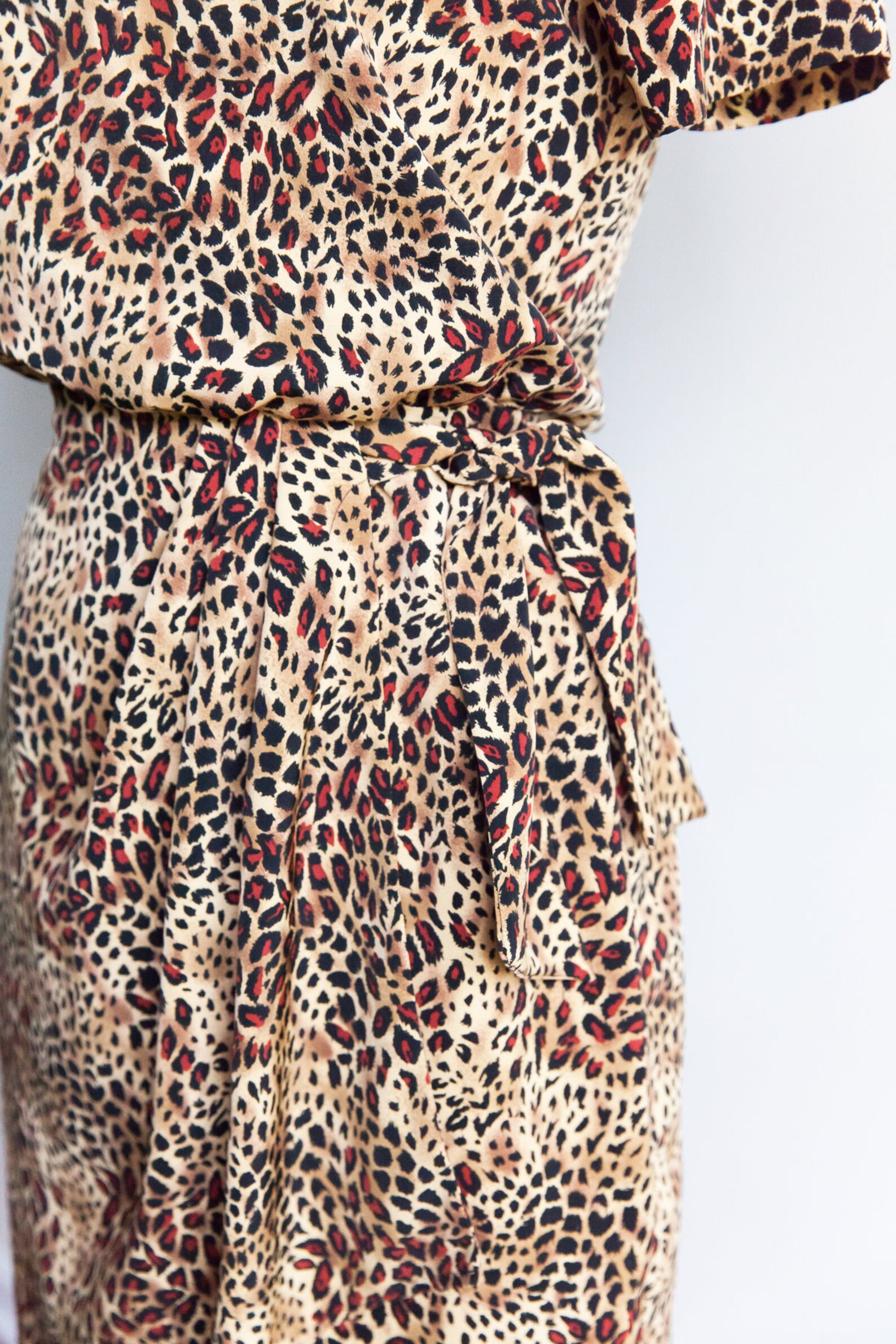 80s Vintage Leopard Print Dress 80s Leopard Dress Animal - Etsy
