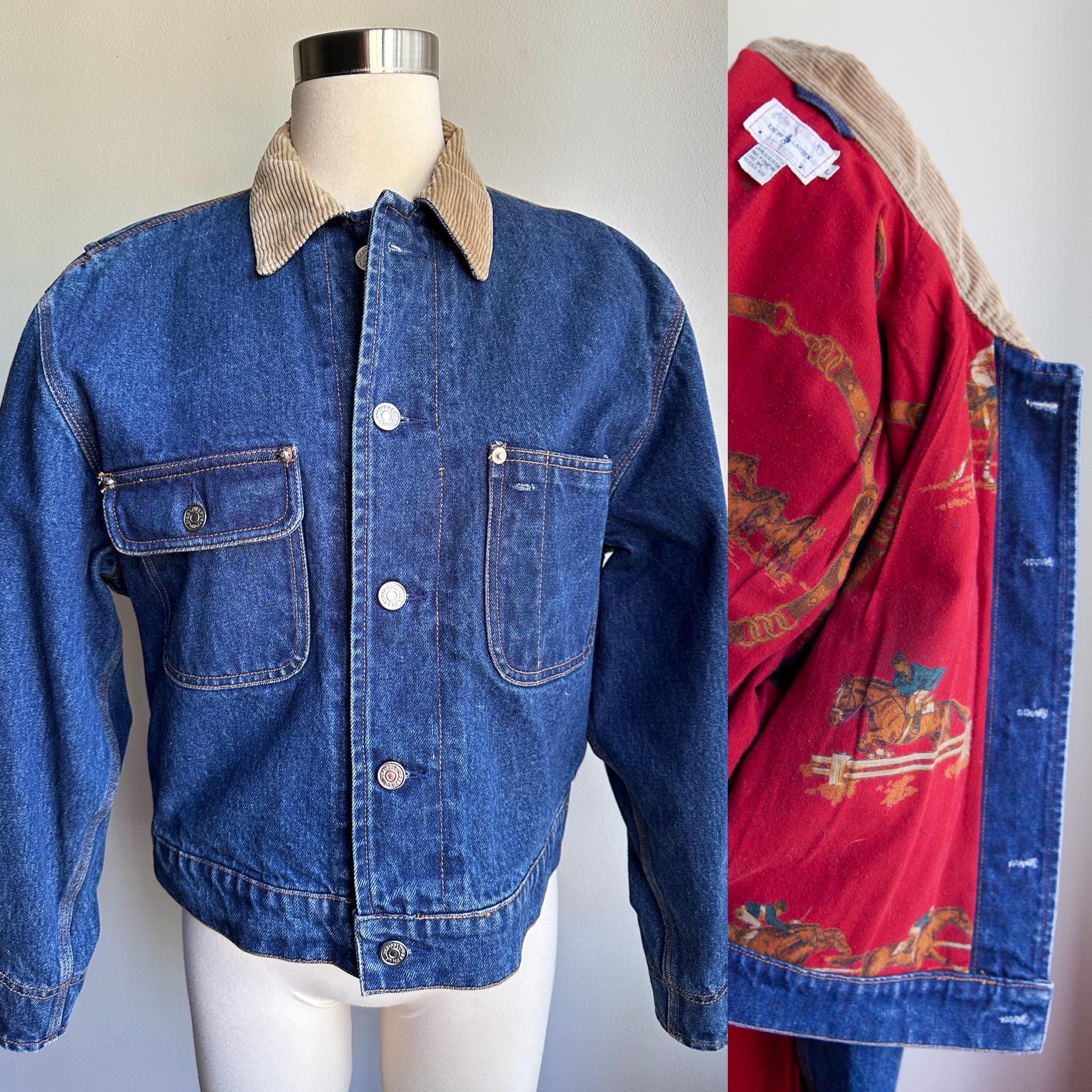 80s Ralph Lauren denim jacket, 80s western jacket, Med/ L