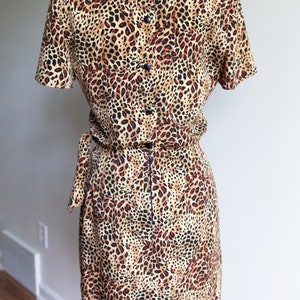 80s Vintage Leopard Print Dress, 80s Leopard Dress, Animal Print Wrap ...