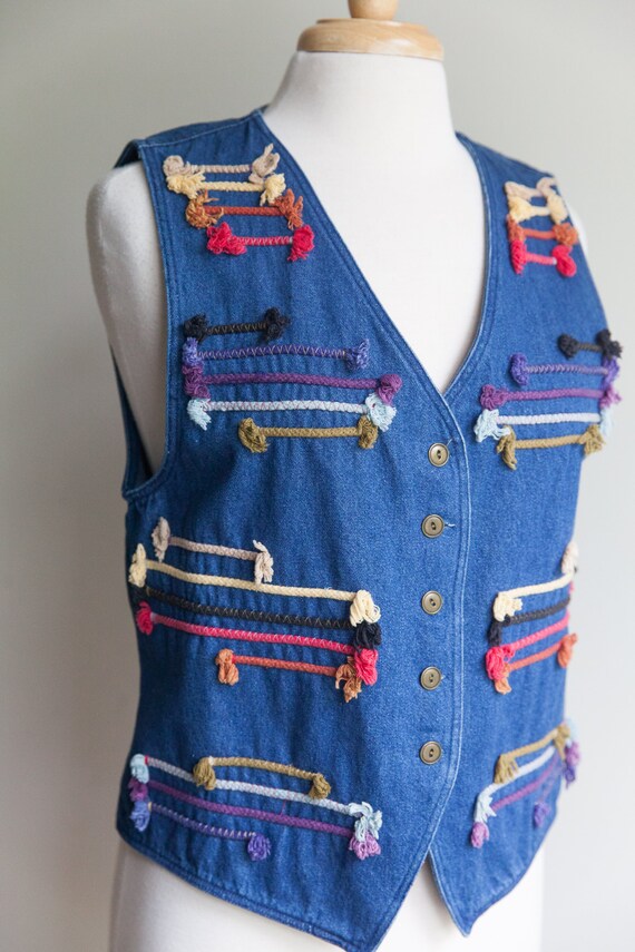 Vintage boho denim vest - Gem