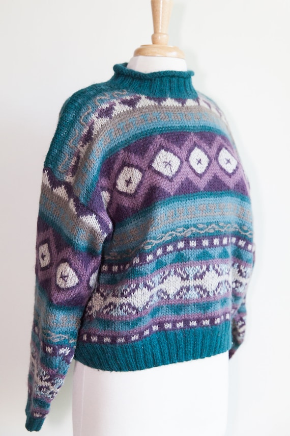 vintage 90s teal sweater - Gem