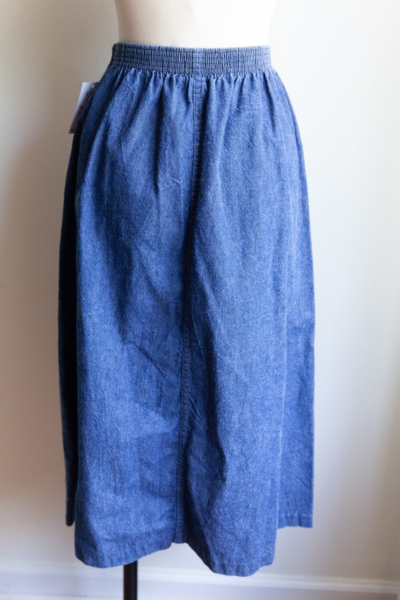 vintage denim skirt, 1970s 70s denim skirt, high wais… - Gem