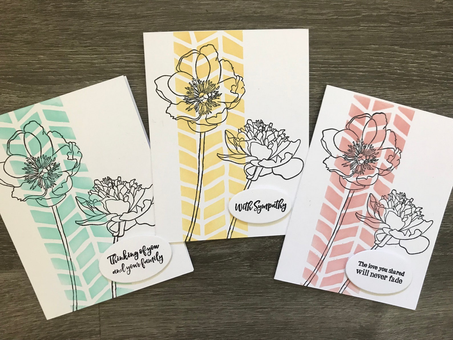 Handmade Sympathy Cards: Floral Condolence Set of 3 - Etsy
