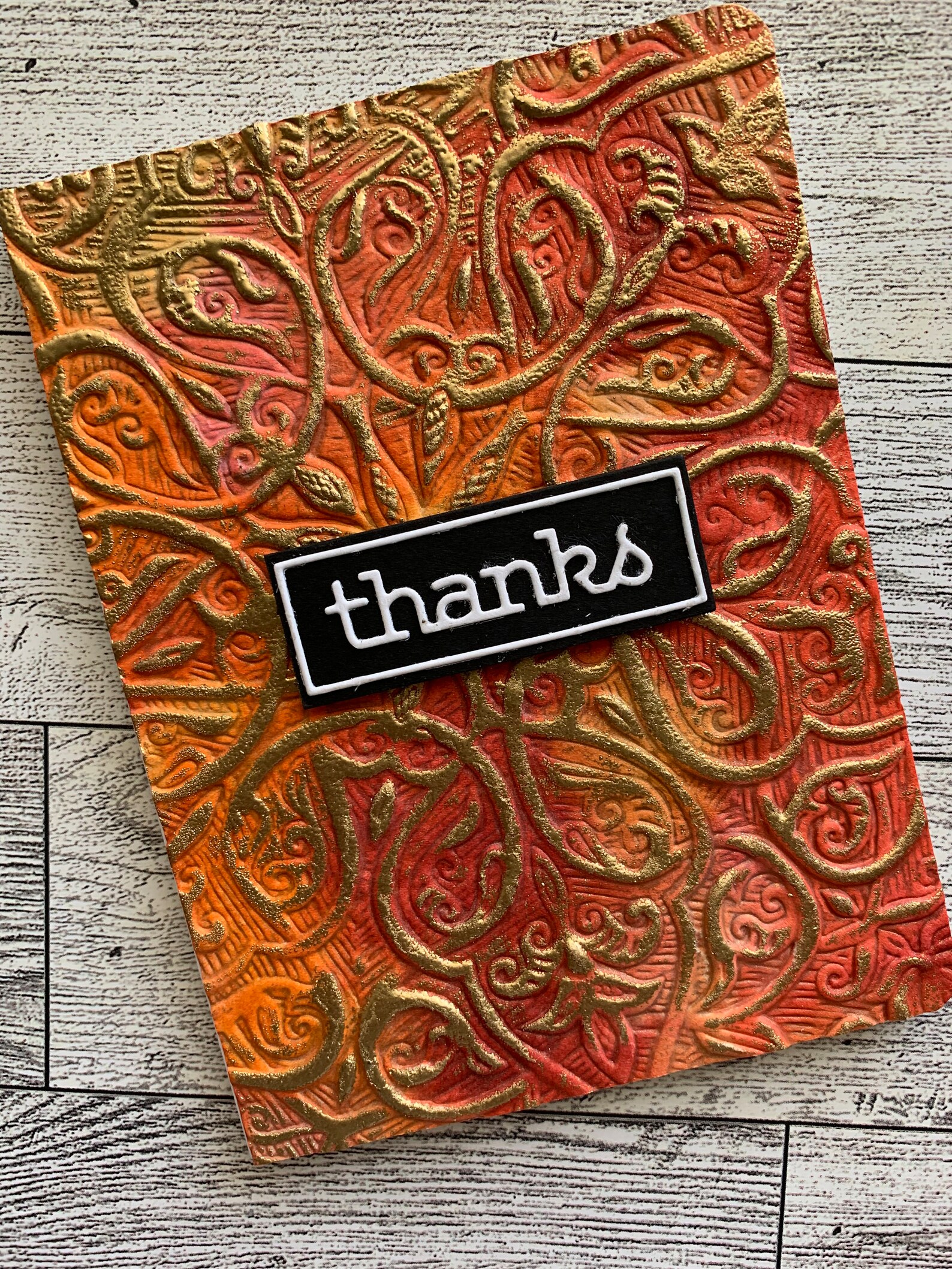 Orange and Gold Thank You Cards. Set of 3 Thank You Cards. Appreciation ...