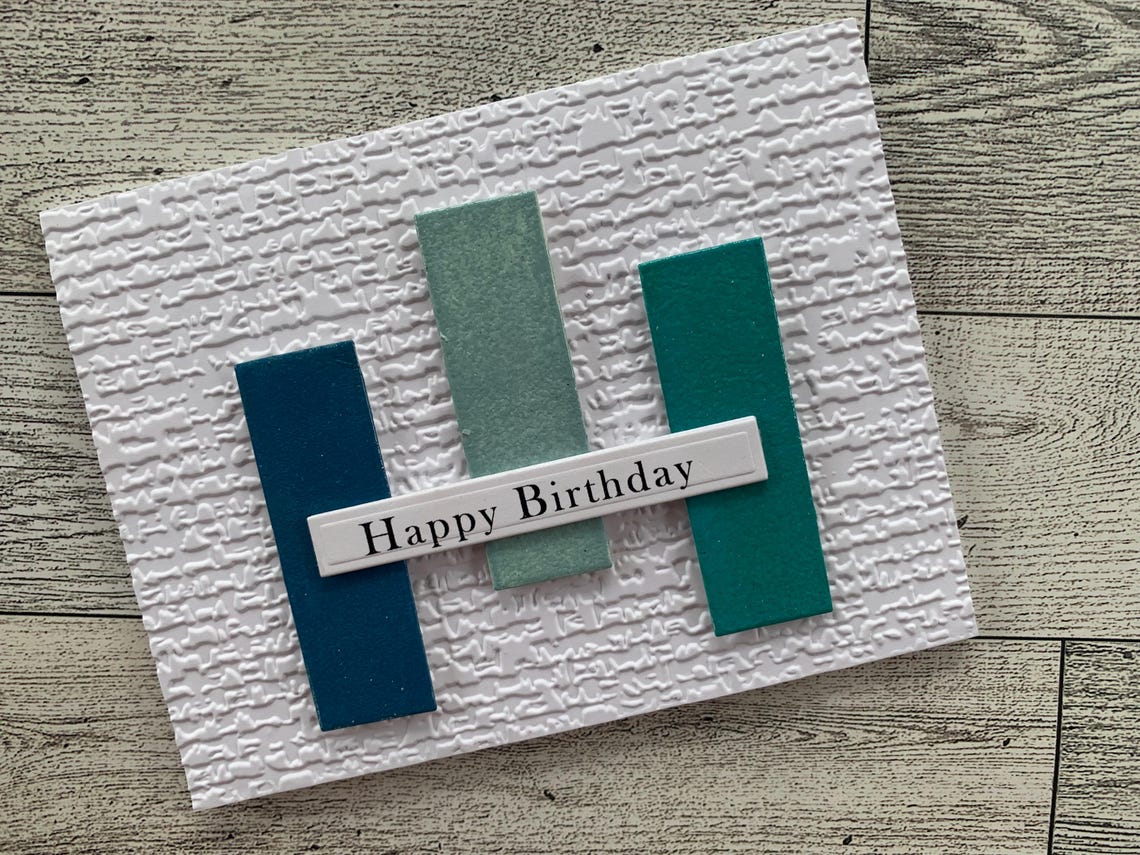 Handmade Geometric Birthday Card Set: Clean & Simple Style - Etsy