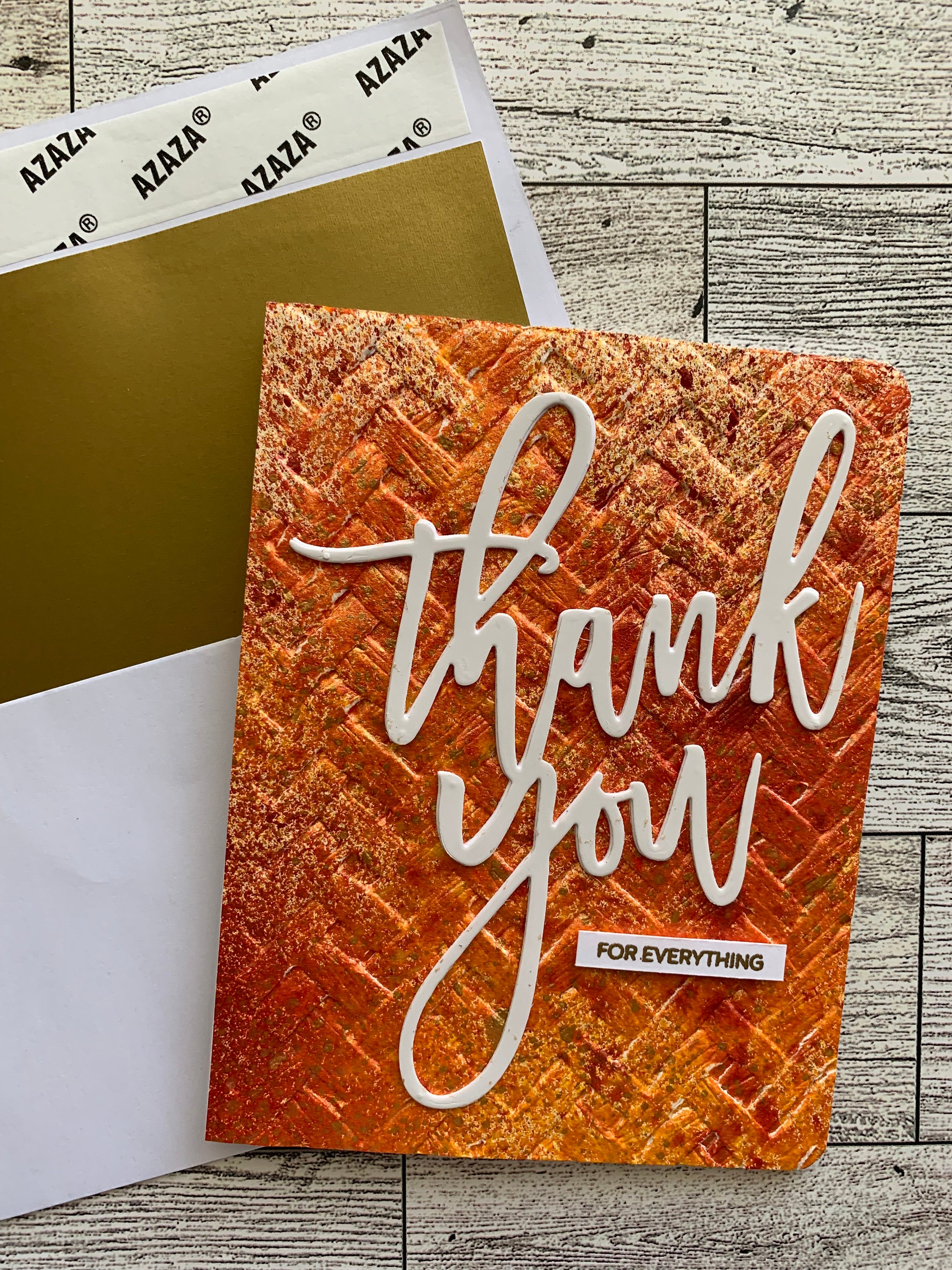 Orange and Gold Thank You Cards. Set of 3 Thank You Cards. Appreciation ...