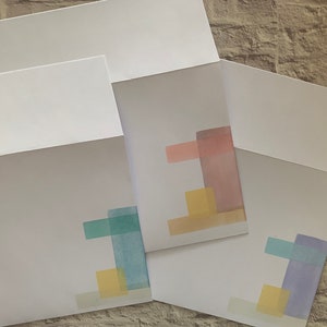 Set of 3 Mixed Media Blank Note Cards. Handmade Blank Card - Etsy
