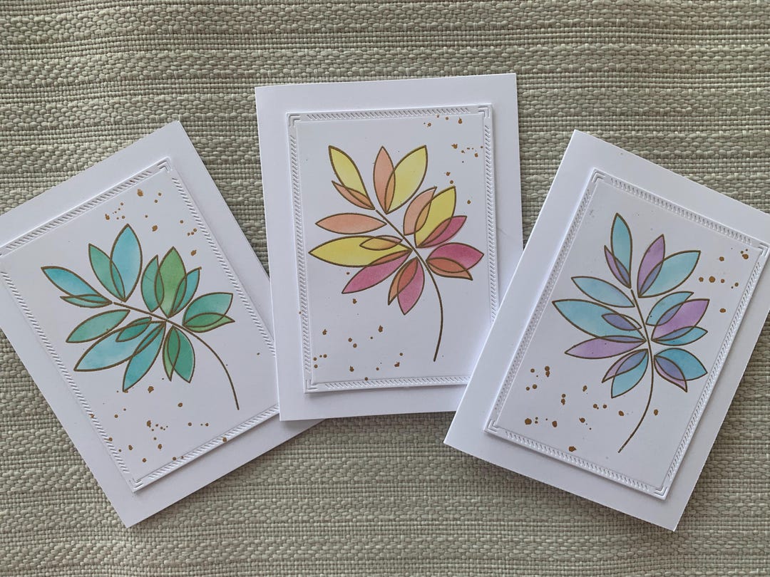 Handmade Note Card Set: Gold Leaf Embellished, Any Occasion - Etsy