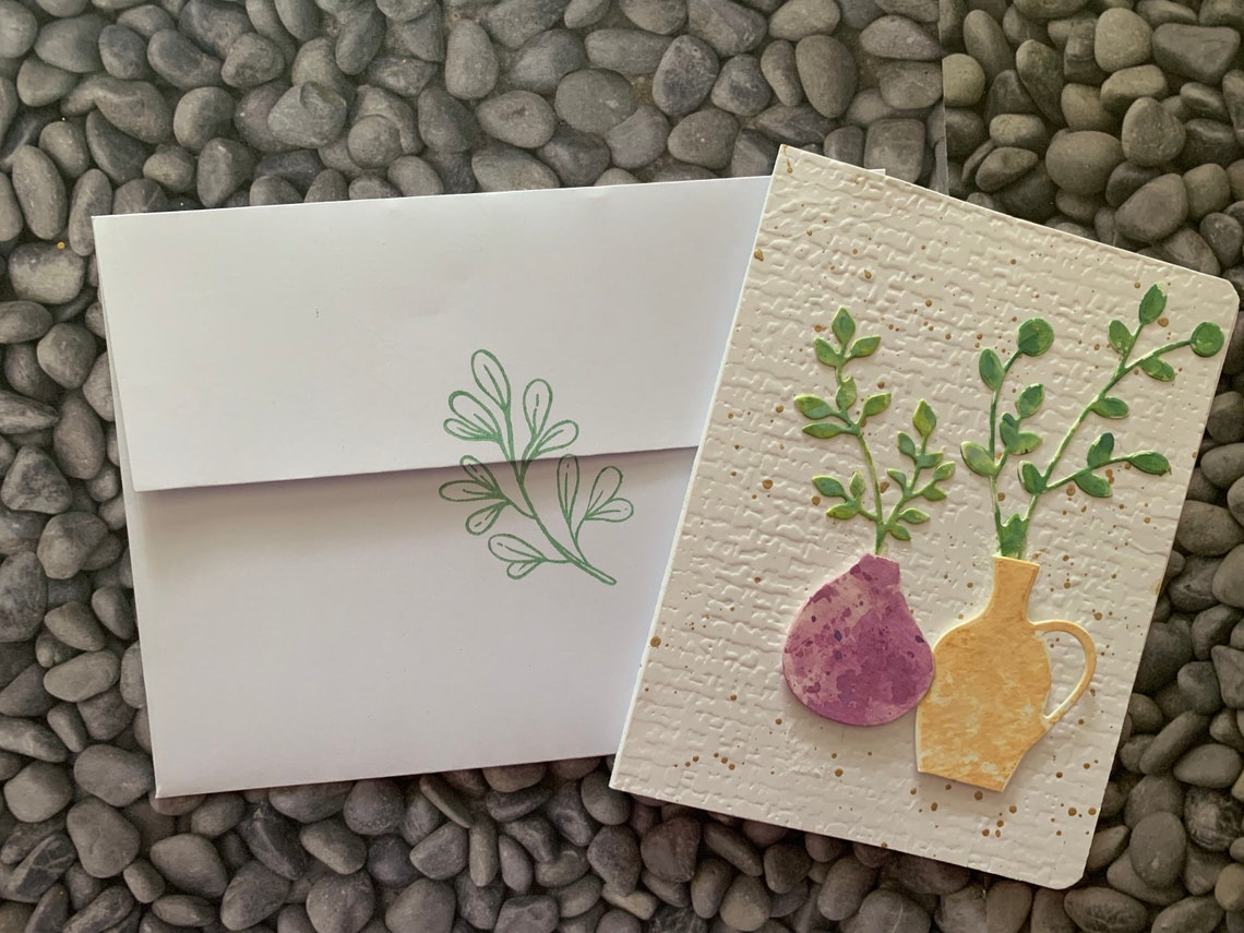 Set of 3 Flower Blank Note Cards. Handmade Any Occasion Card ...