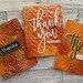 Orange and Gold Thank You Cards. Set of 3 Thank You Cards. Appreciation ...