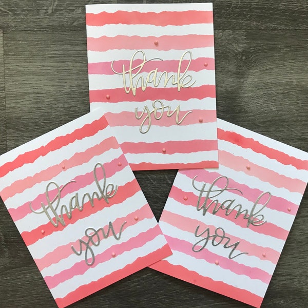Shades of Pink Thank You Cards - Etsy