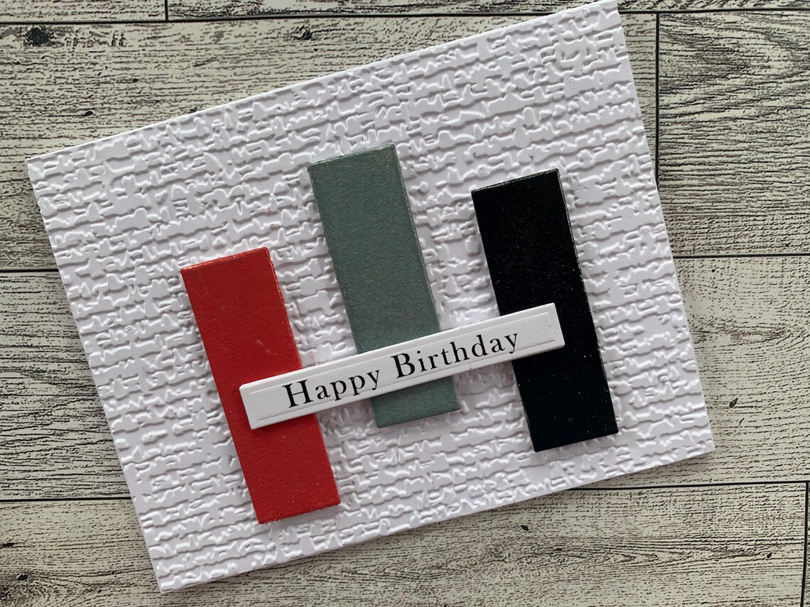 Handmade Geometric Birthday Card Set: Clean & Simple Style - Etsy