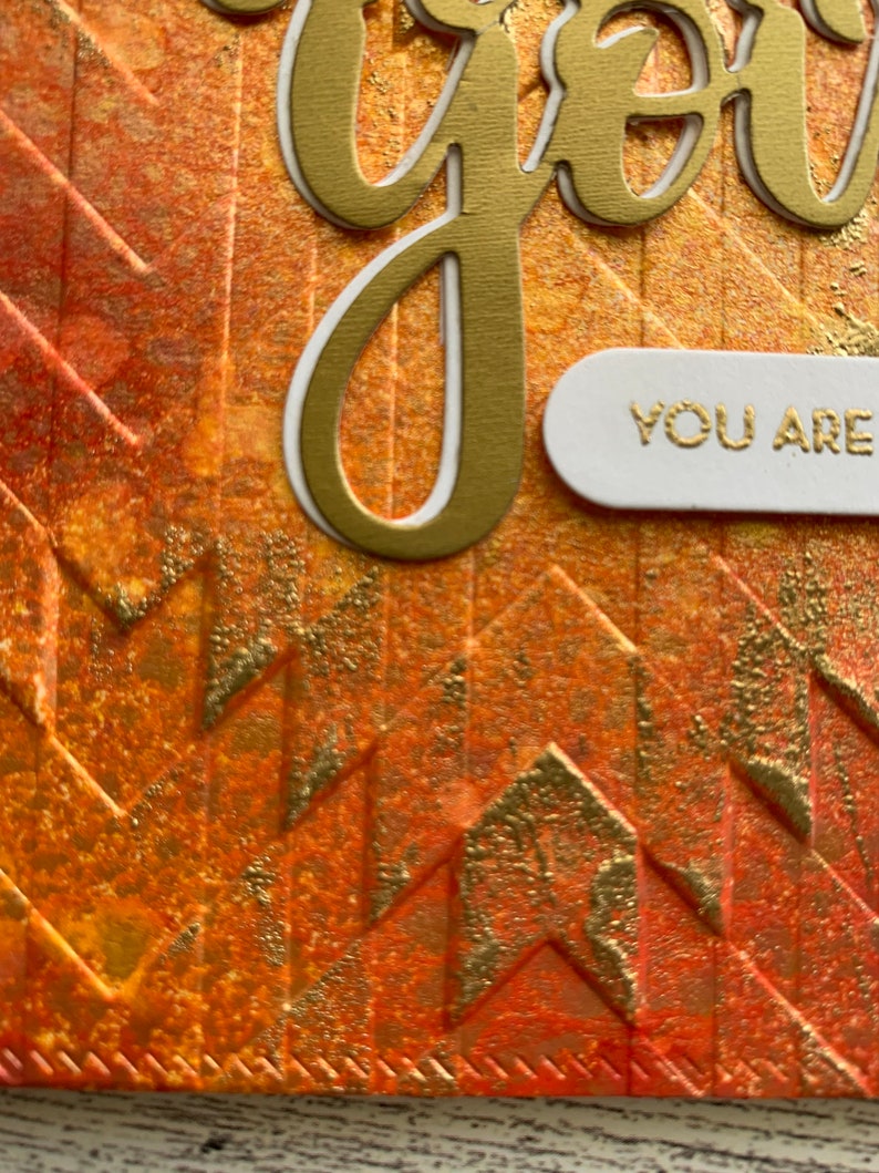 Orange and Gold Thank You Cards. Set of 3 Thank You Cards. Appreciation ...