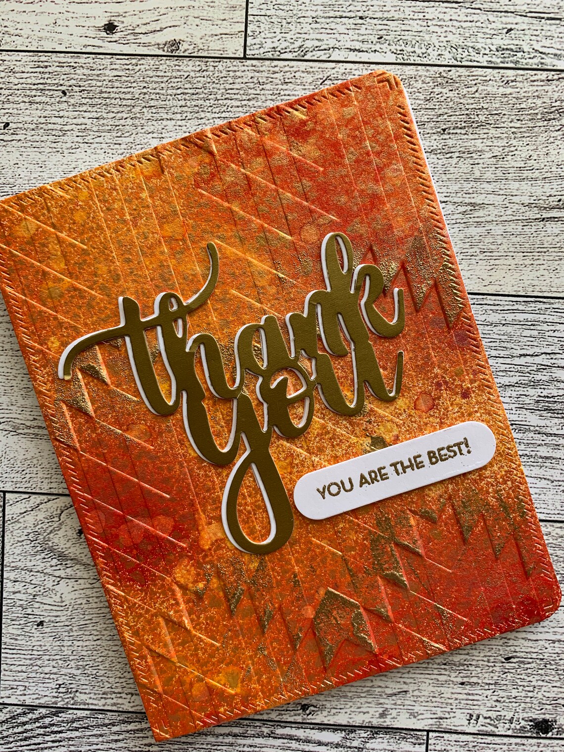 Orange and Gold Thank You Cards. Set of 3 Thank You Cards. Appreciation ...