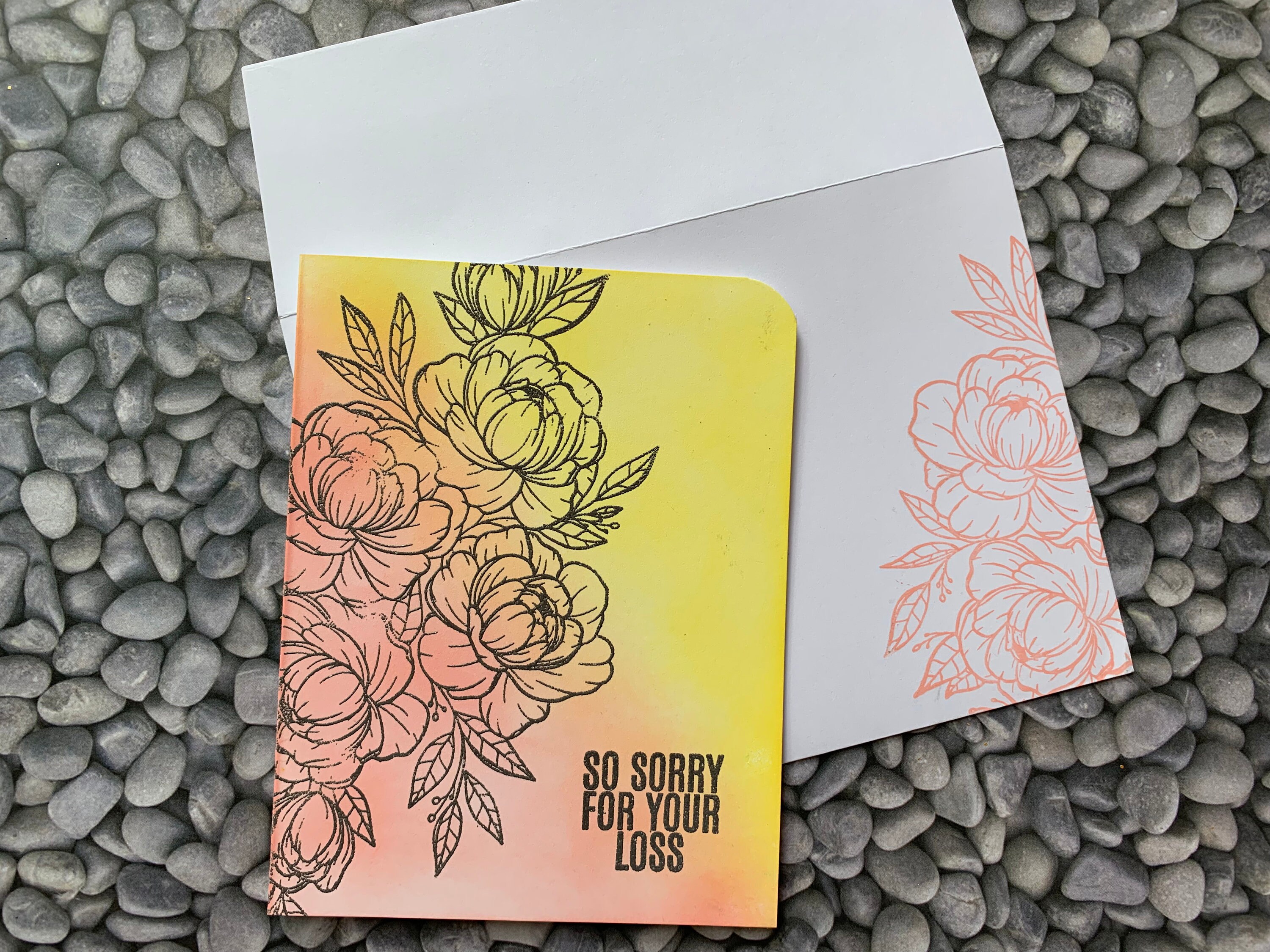 Set of 3 Minimalist Sympathy Cards. Handmade Sympathy Card Set. Blank ...