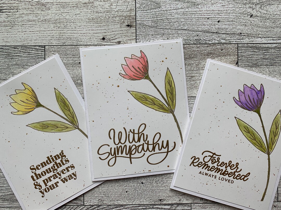 Handmade Sympathy Card Set: Minimalist Floral Cards - Etsy
