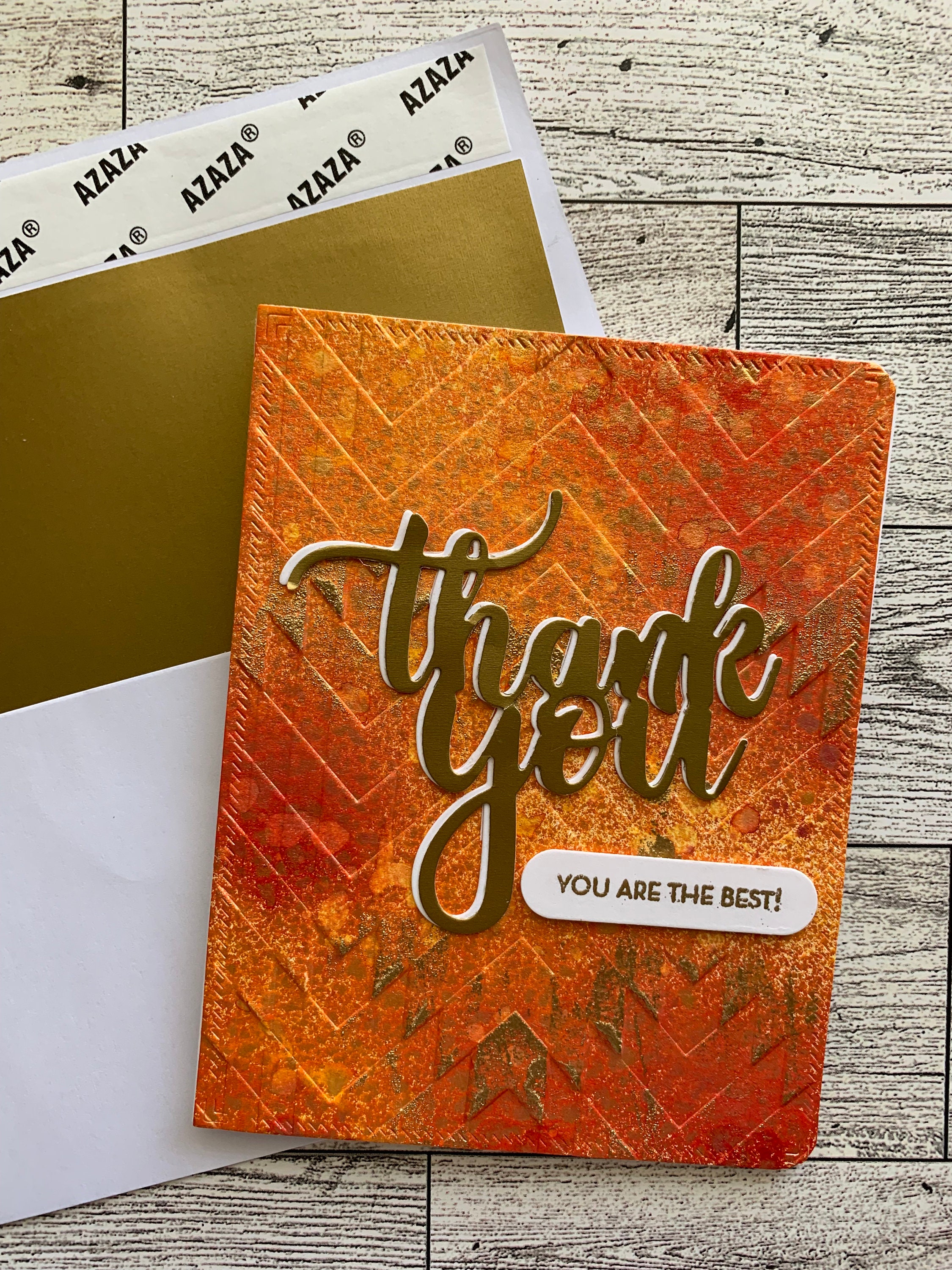 Orange and Gold Thank You Cards. Set of 3 Thank You Cards. Appreciation ...