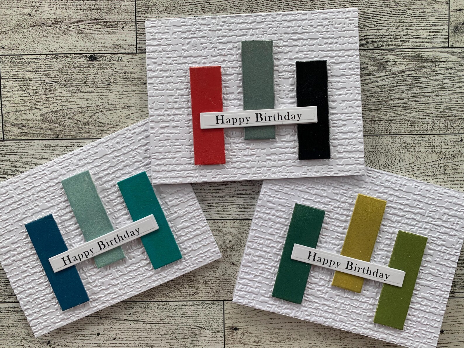 Handmade Geometric Birthday Card Set: Clean & Simple Style - Etsy