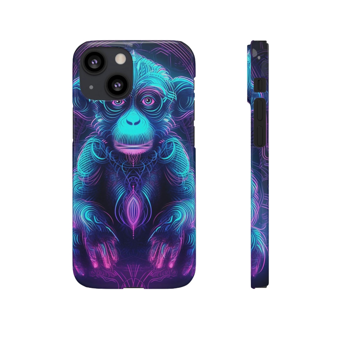 Neon Monkey Chinese Zodiac 003: Sleek Phone Case Featuring a Neon ...