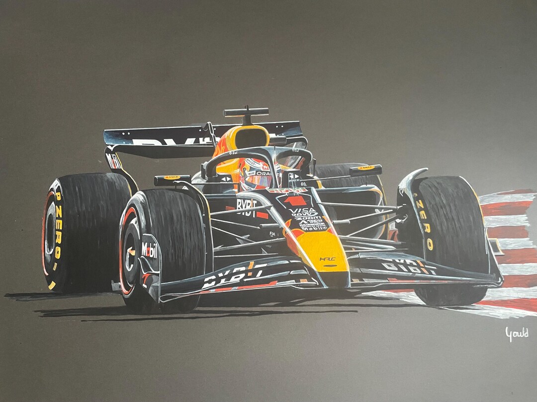 Max Verstappen. "max" Red Bull RB20. Framed Original Hand Painted ...
