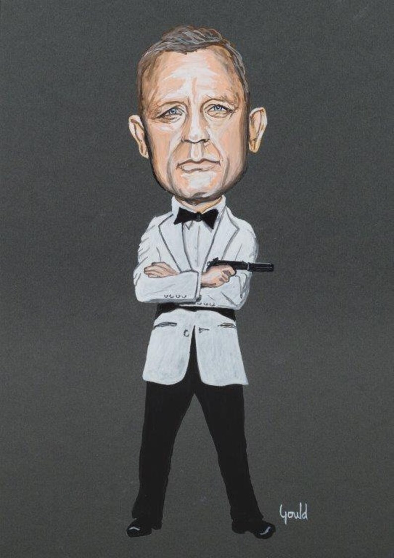 James Bond. Daniel Craig Caricature Painting. Limited Edition | Etsy