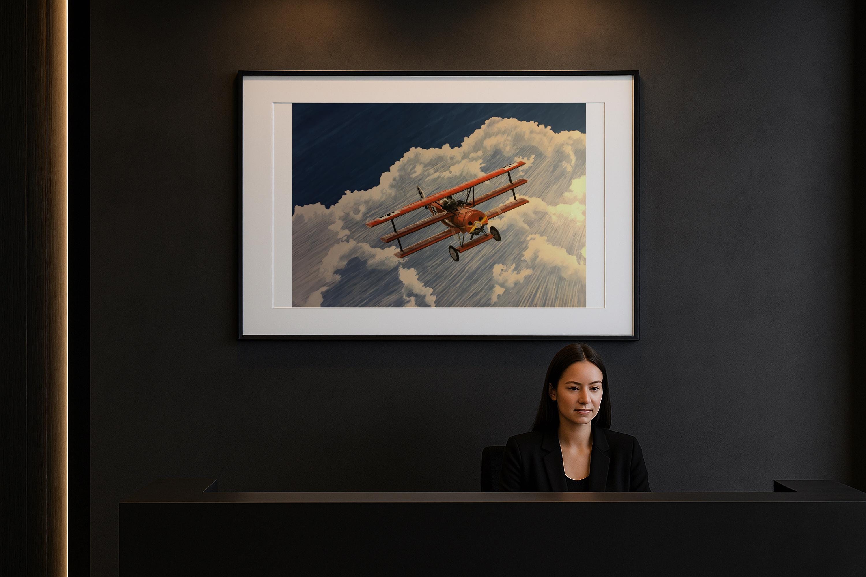 THE RED BARON. Hand Painted Original Gouache Painting. - Etsy