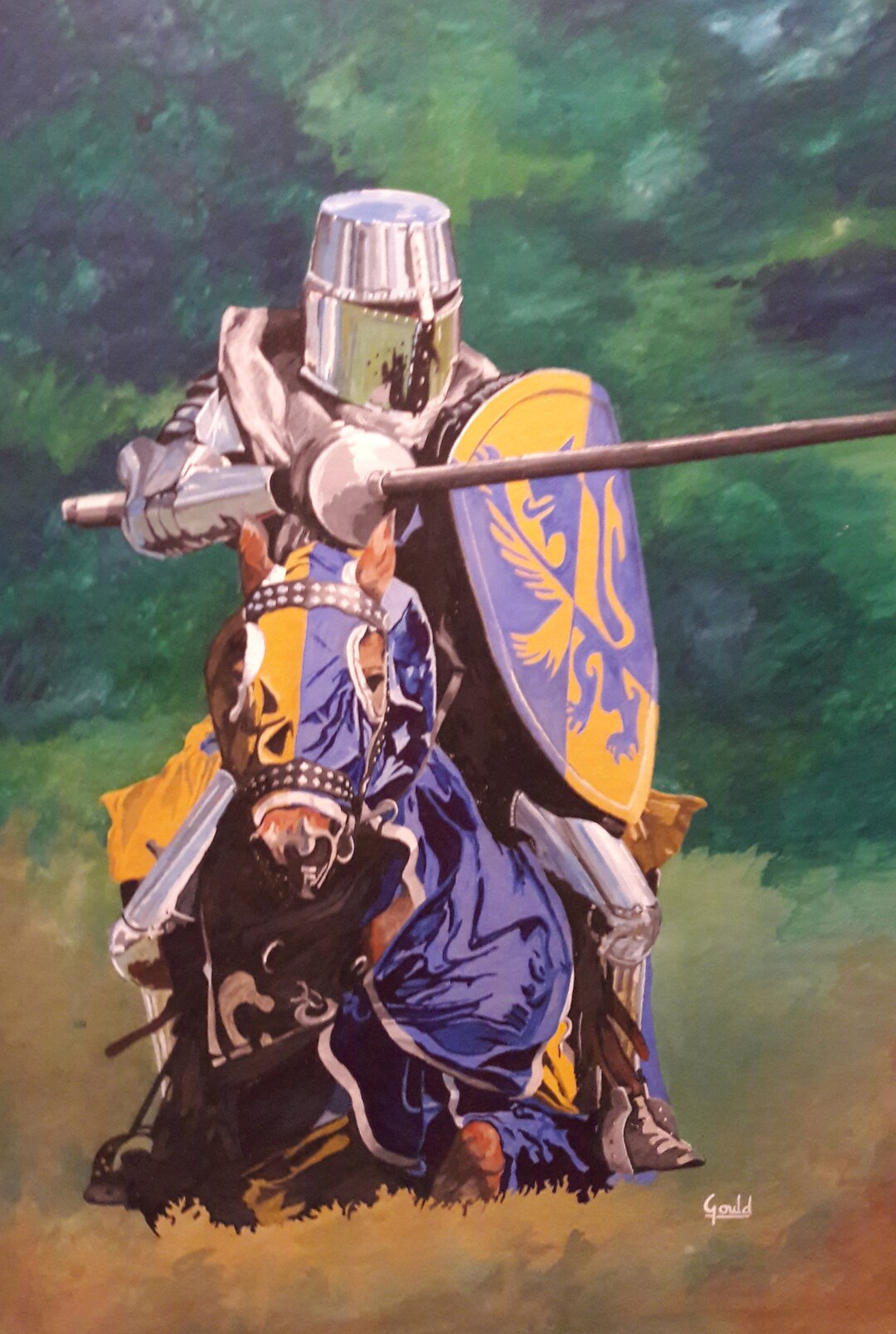 Medieval Knight. knight of Old Giclee Limited Edition Fine Line Print ...