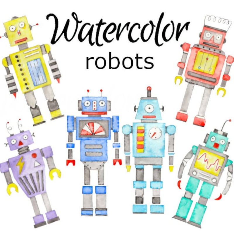 Robot Clip Art - Etsy