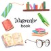 WATERCOLOR CLIPART, Book Art School Scrapbooking Library Png, Graphics ...
