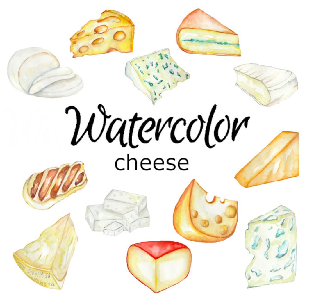 WATERCOLOR CLIPART, Cheese Art Scrapbooking Png, Graphics, Watercolour ...