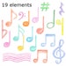 WATERCOLOR CLIPART Music Notes Art School Scrapbooking - Etsy