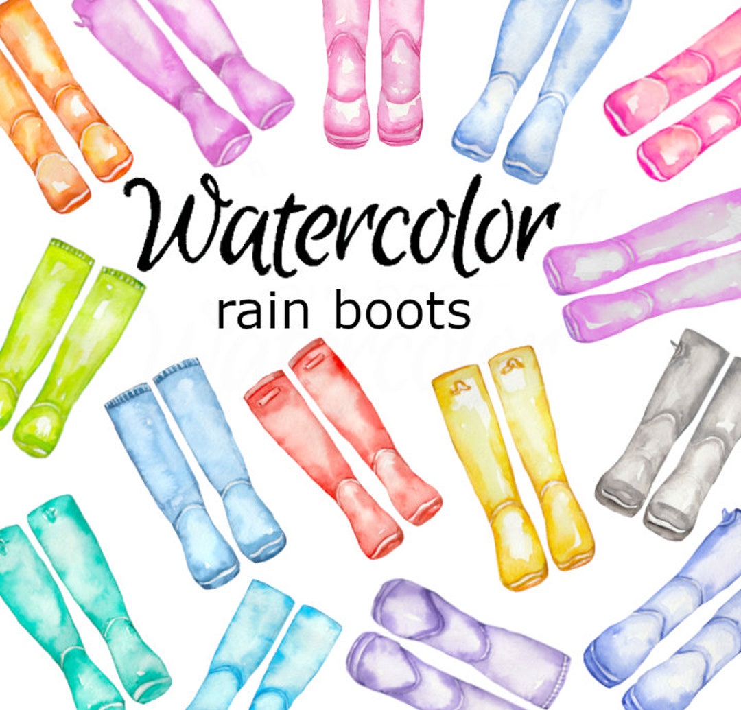 WATERCOLOR CLIPART Rain Boots Gardening Art Garden Png Graphics ...