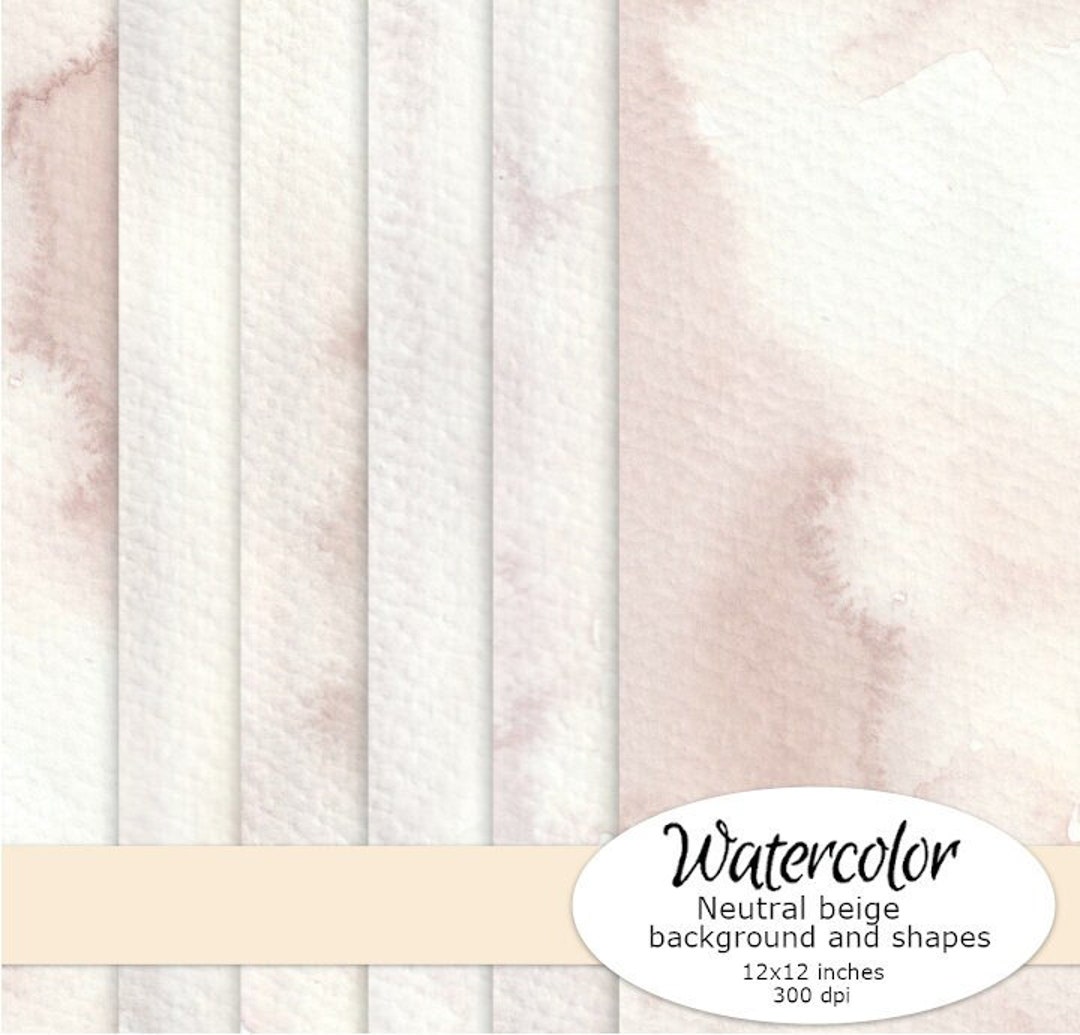 WATERCOLOR CLIPART Neutral Beige Digital Paper Painting Clip Art ...