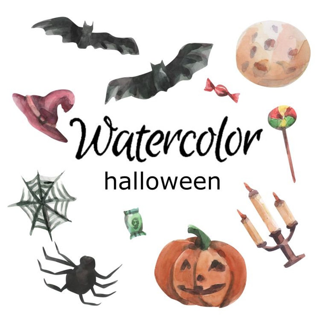 WATERCOLOR CLIPART Halloween Png Graphics Watercolour Illustration ...